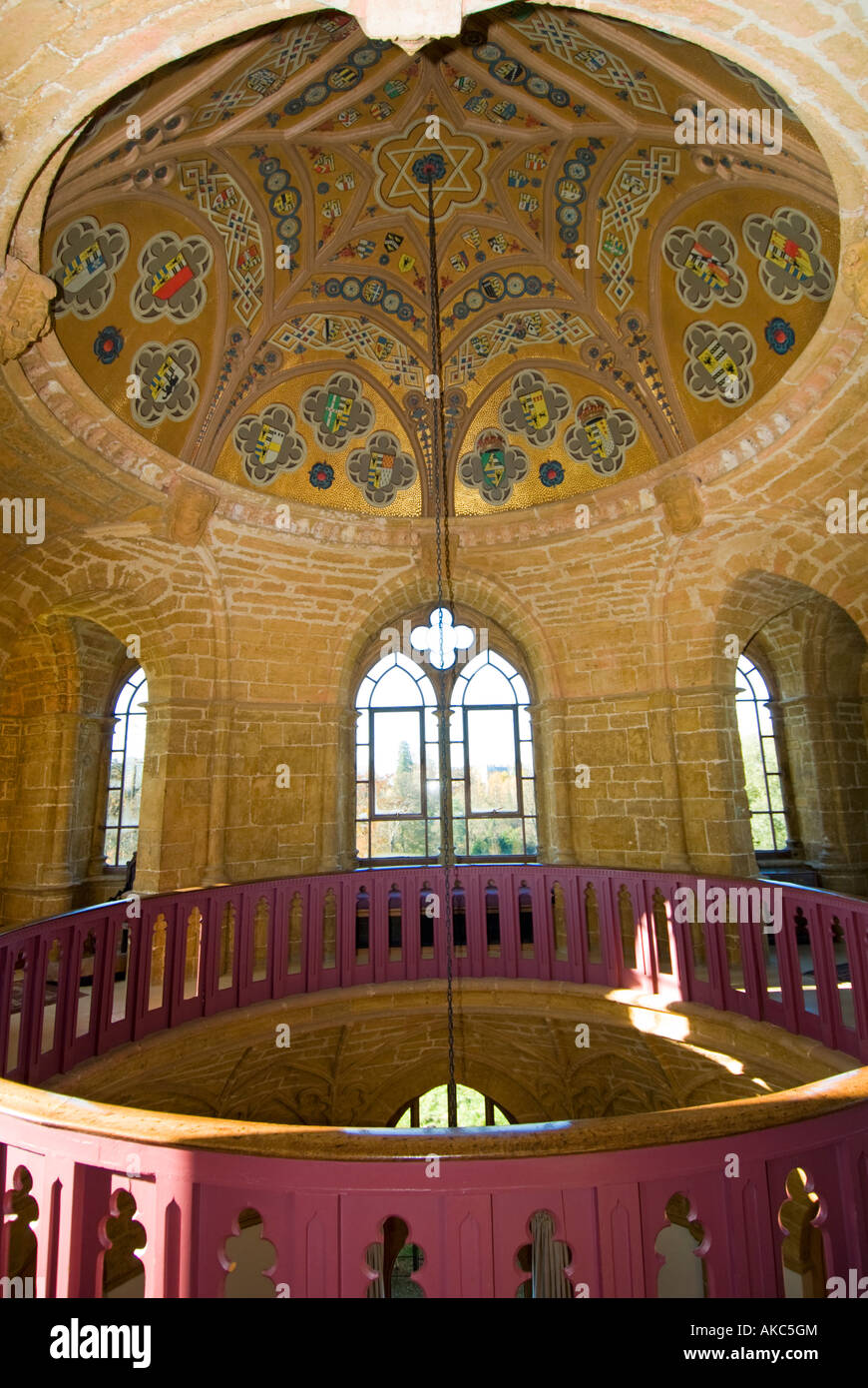 Gallery and ceiling of the Gothic Temple or Temple of Liberty, at Stowe ...
