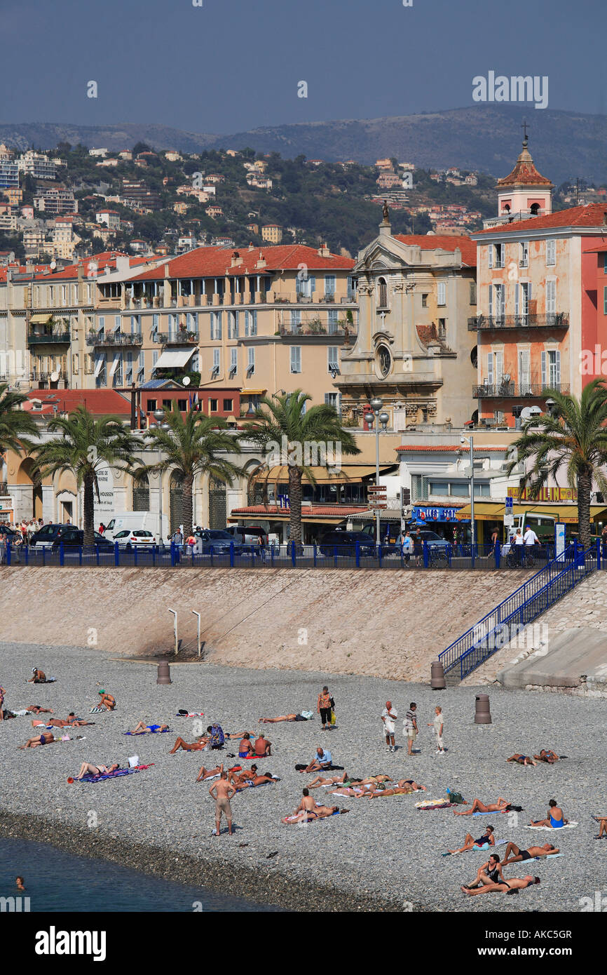 France Provence Côte d Azur Nice beach people Stock Photo - Alamy