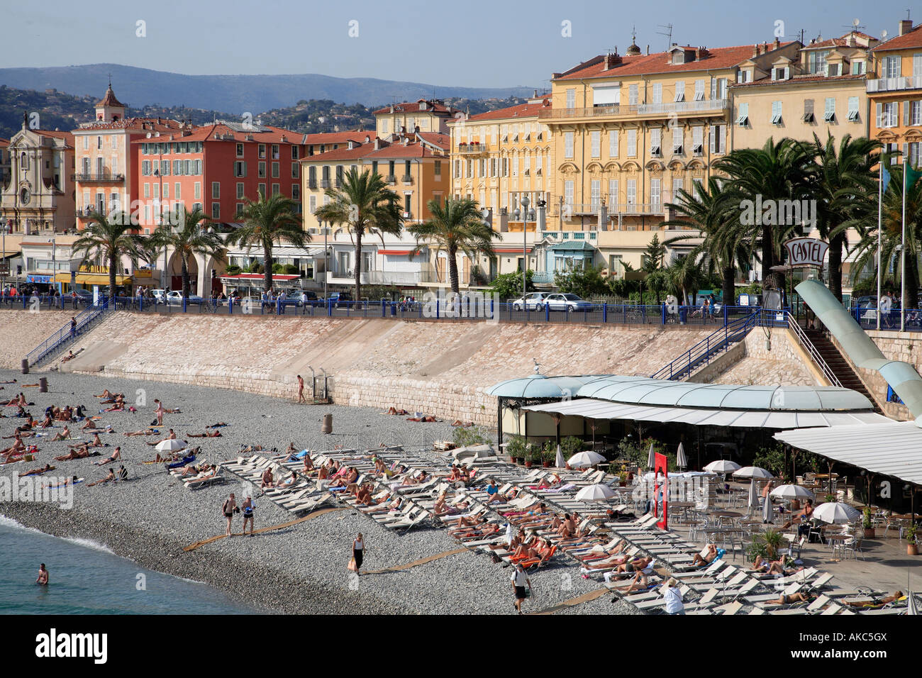 France Provence Côte d Azur Nice beach people Stock Photo - Alamy