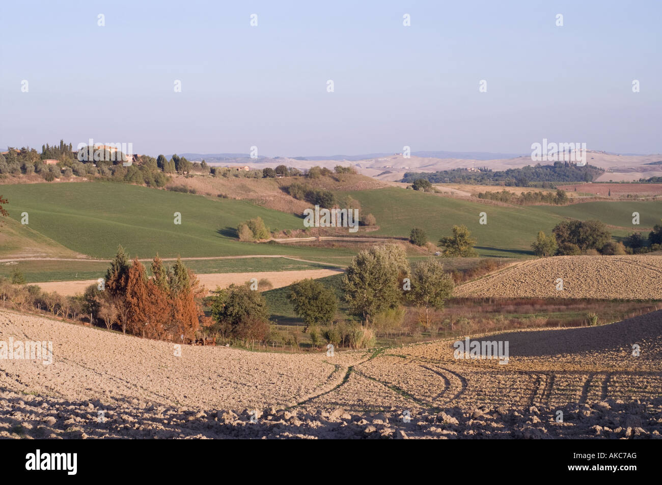 a country view in the Chianti area, near the town of Siena, in Tuscany ...
