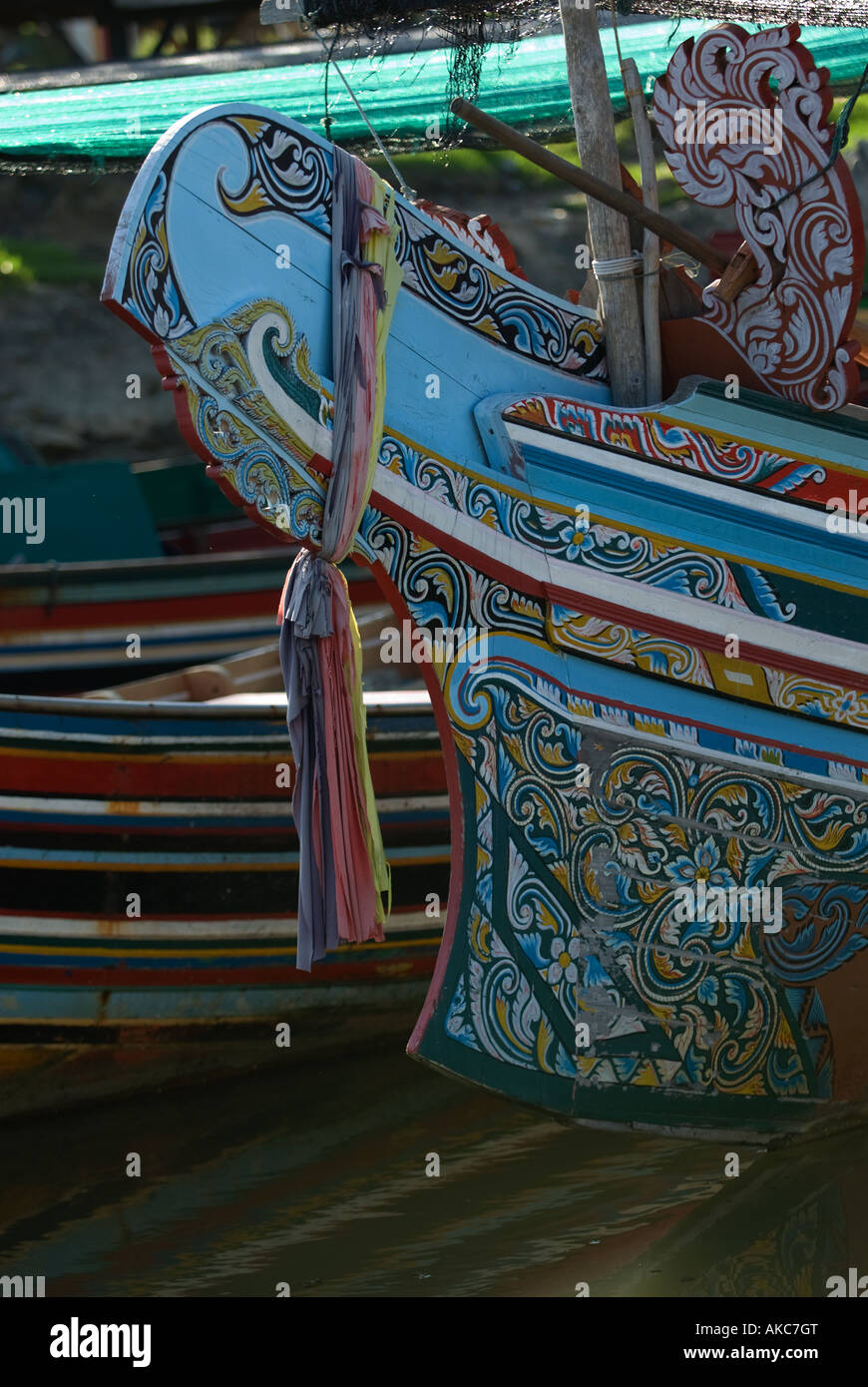 Colorful patterns of traditional fishing boat in Kelantan, Malaysia ...
