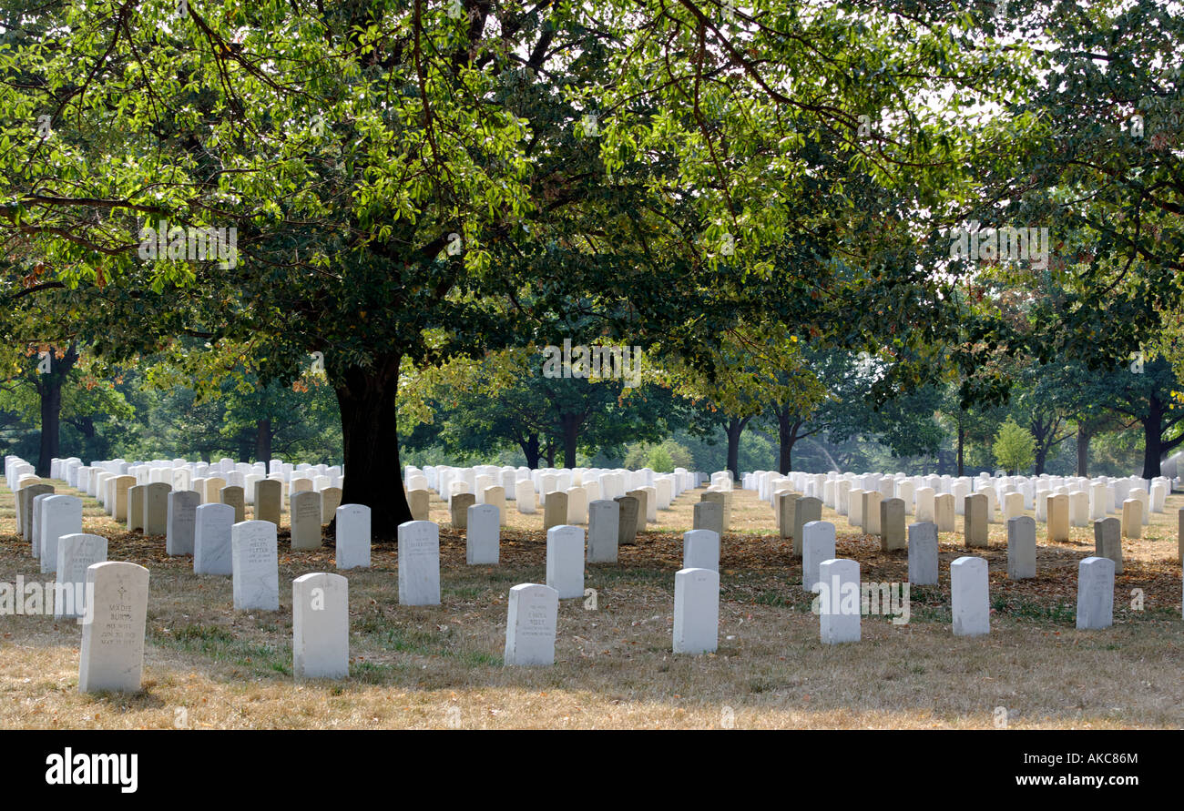 Grave headstones at Arlington National Cemetery, Washington DC Stock ...