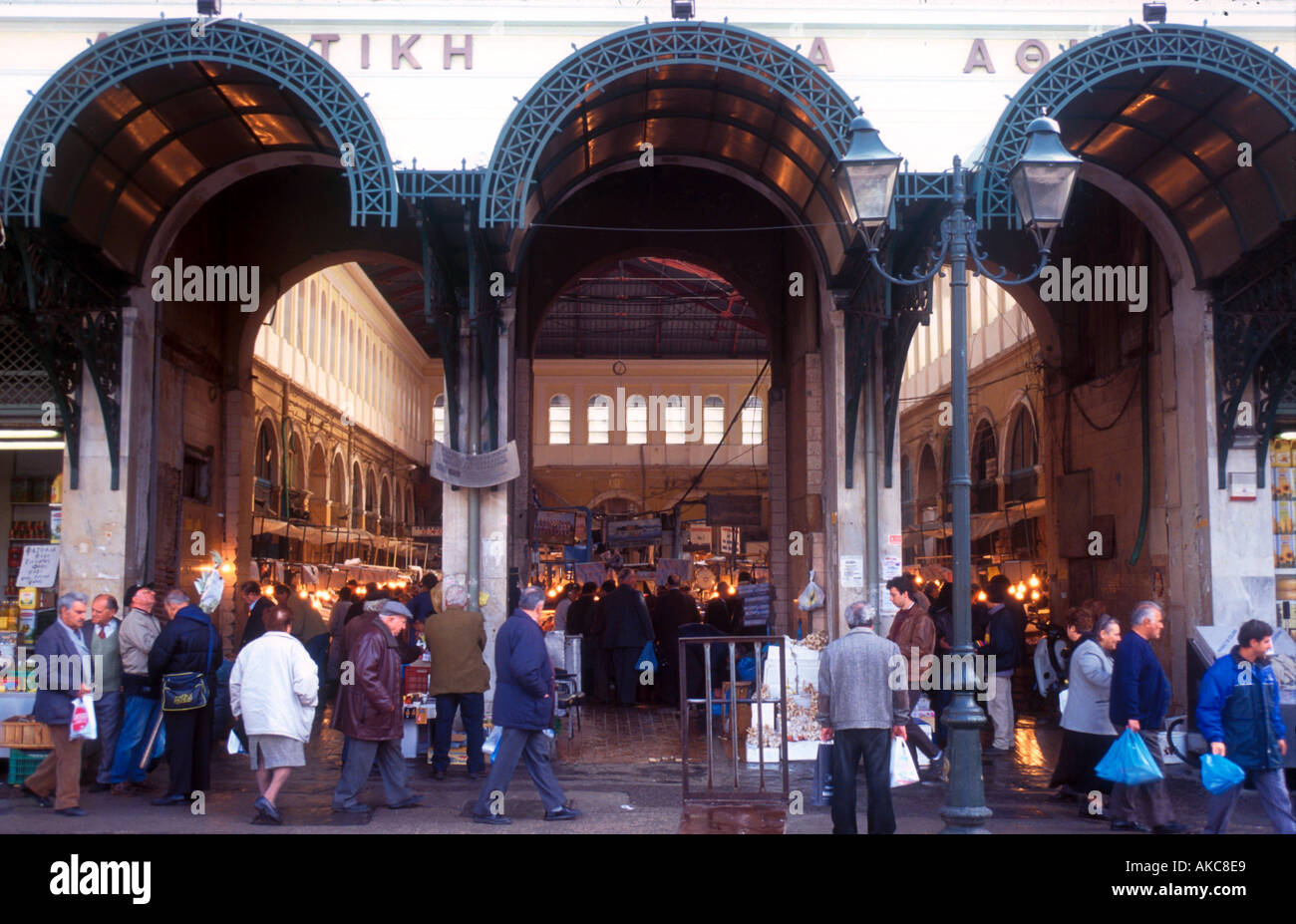 greece athens athinas food market Stock Photo - Alamy