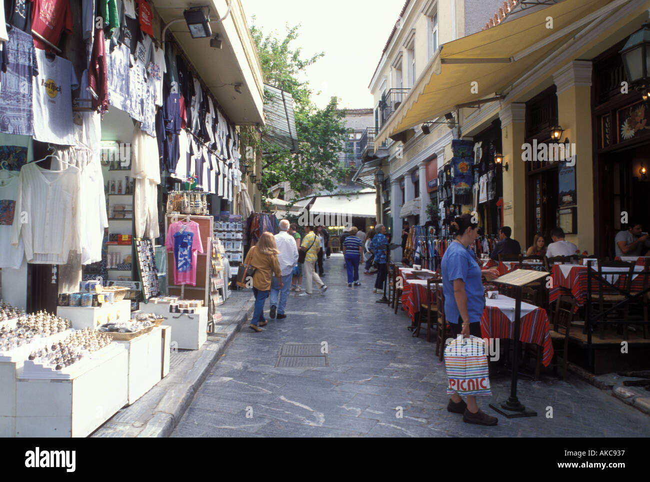 Tourist shopping athens hi-res stock photography and images - Alamy