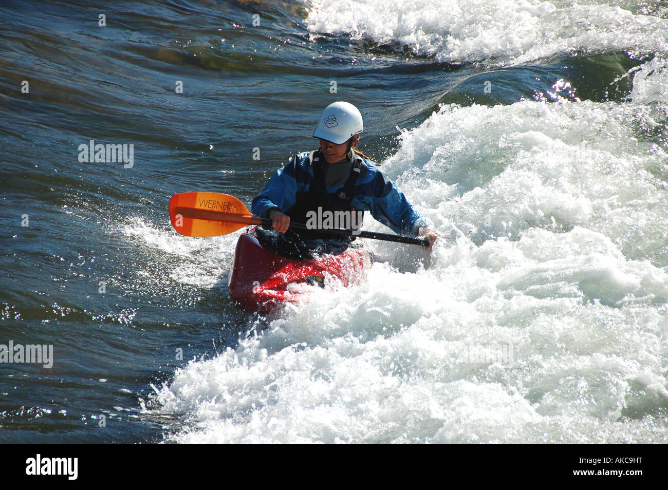Person kayaking on a river Stock Photo - Alamy