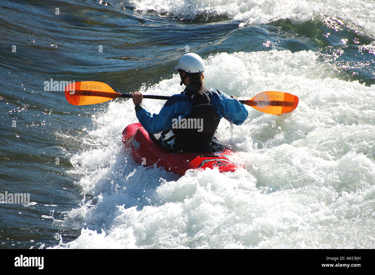 Person kayaking on a river Stock Photo - Alamy