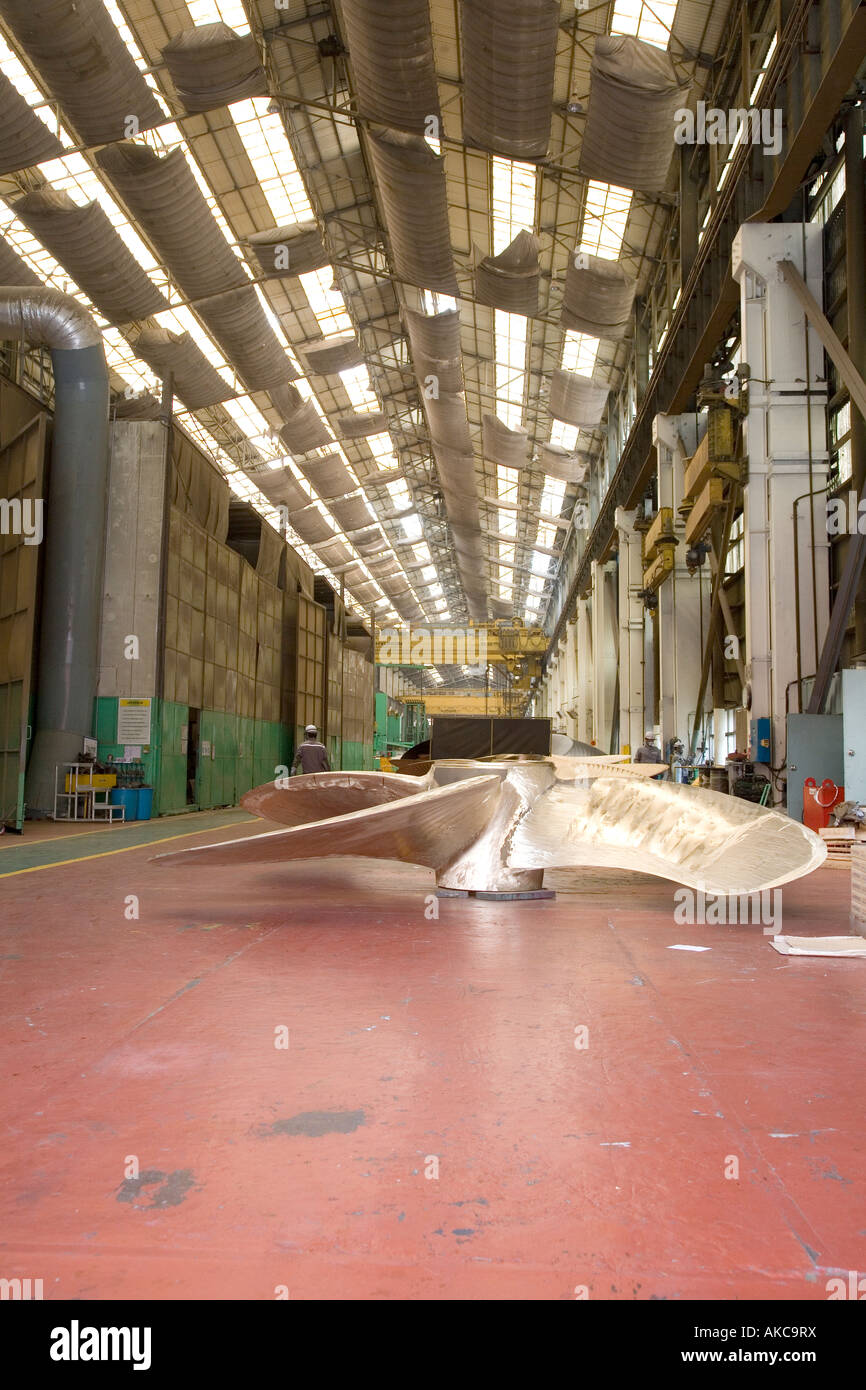 The propeller factory at the world’s largest ship yard, Hyundai Heavy ...