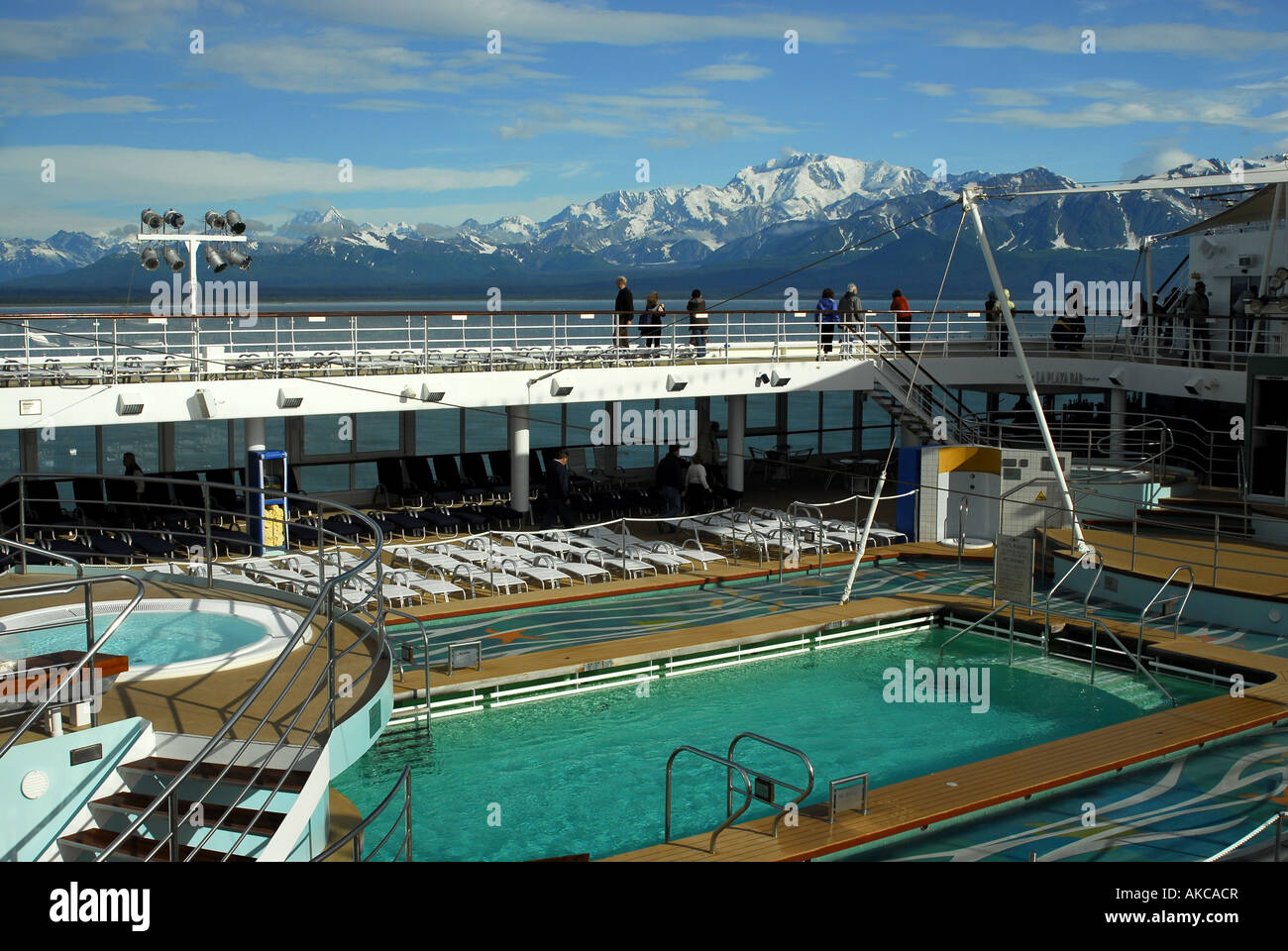 Swimming pool on board cruise ship in Alaska Stock Photo - Alamy