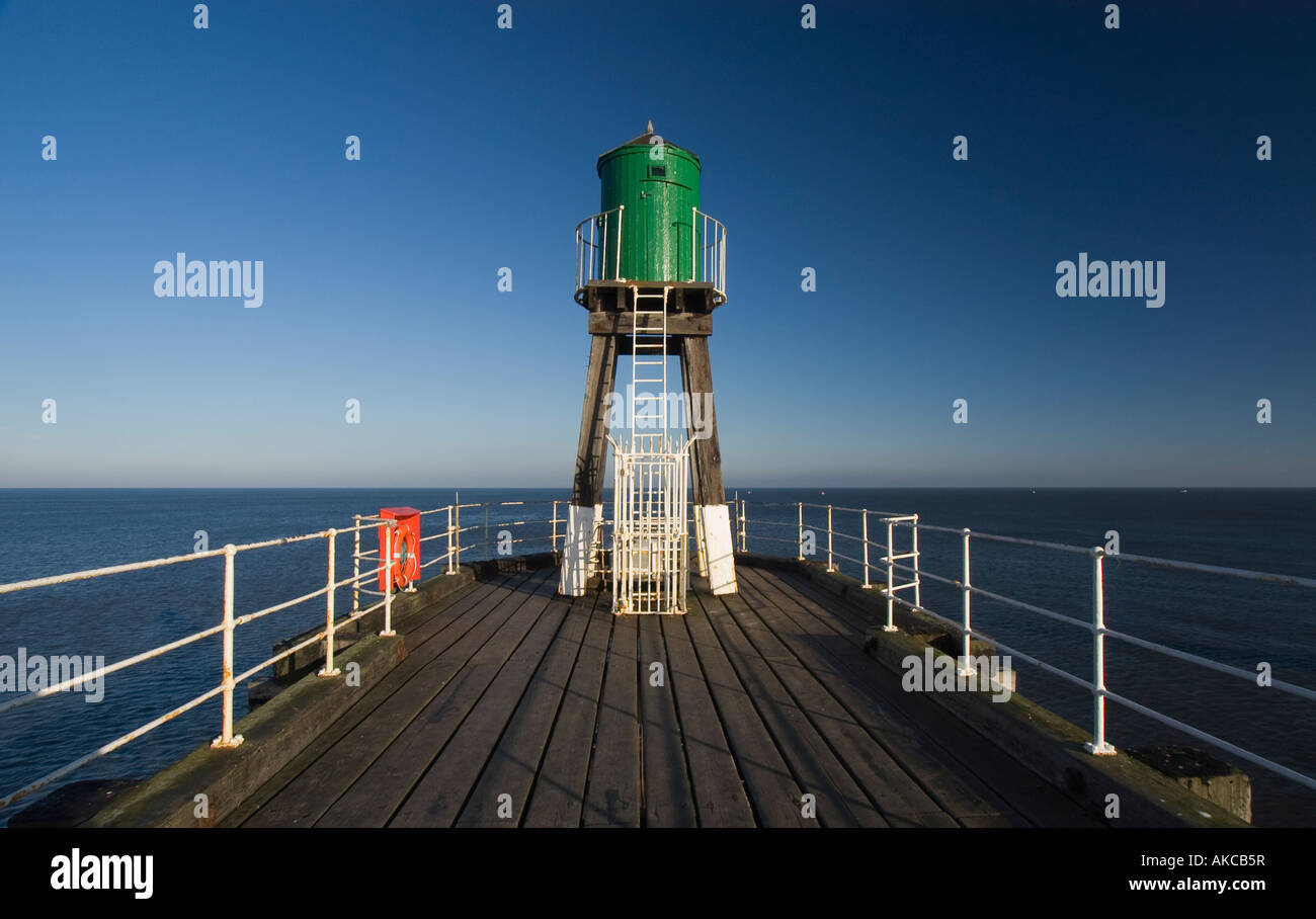 Whitby Fishing Harbour Pier and Boardwalk, beautiful Blue Sky on ...