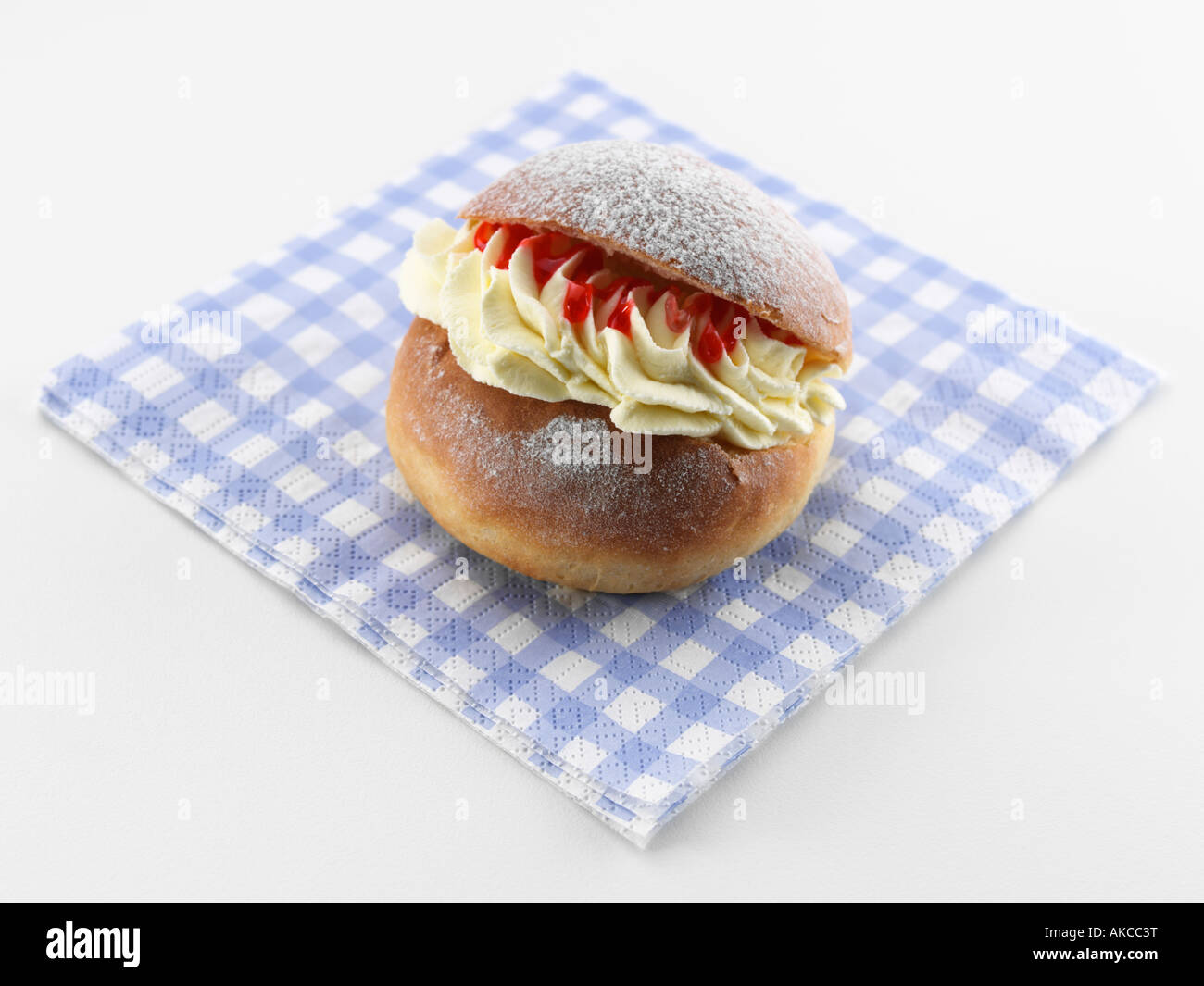 A Devon split bun traditional teatime editorial food Stock Photo ...