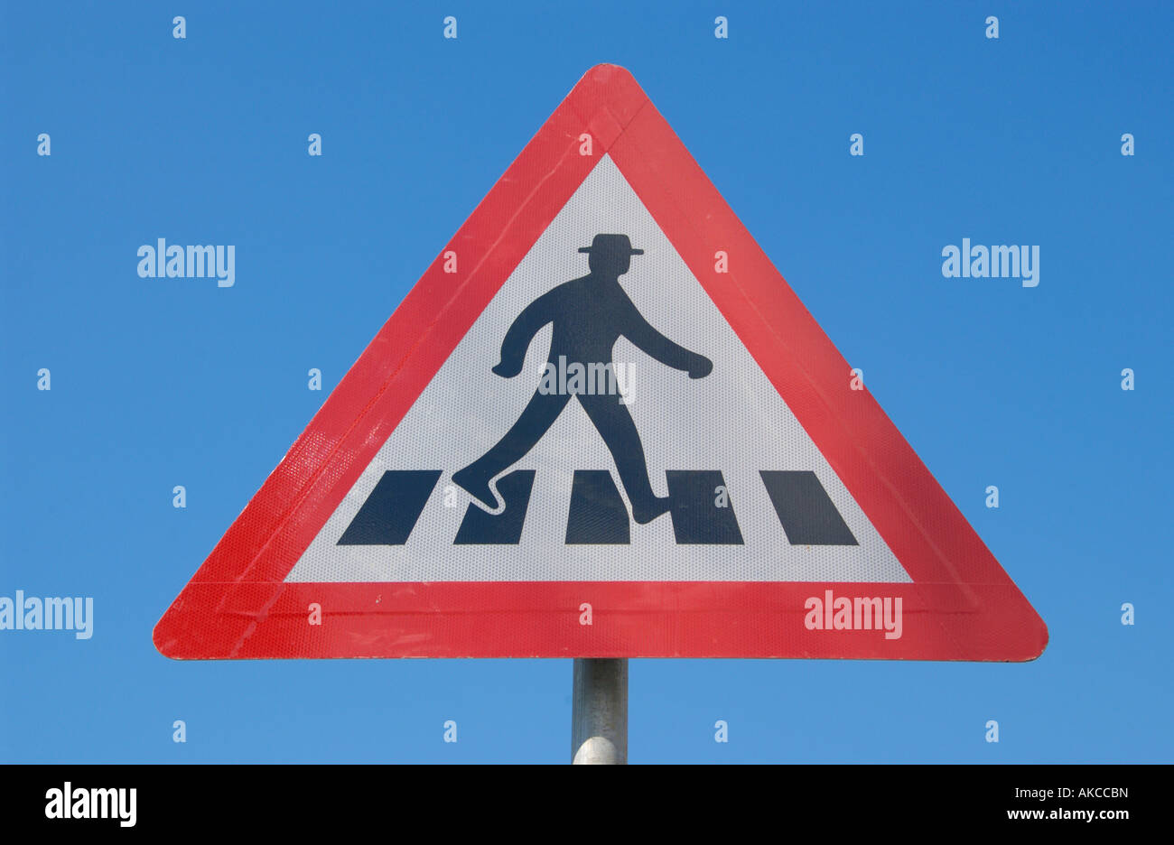 Zebra crossing sign on road on the Mediterranean island of Cyprus EU ...