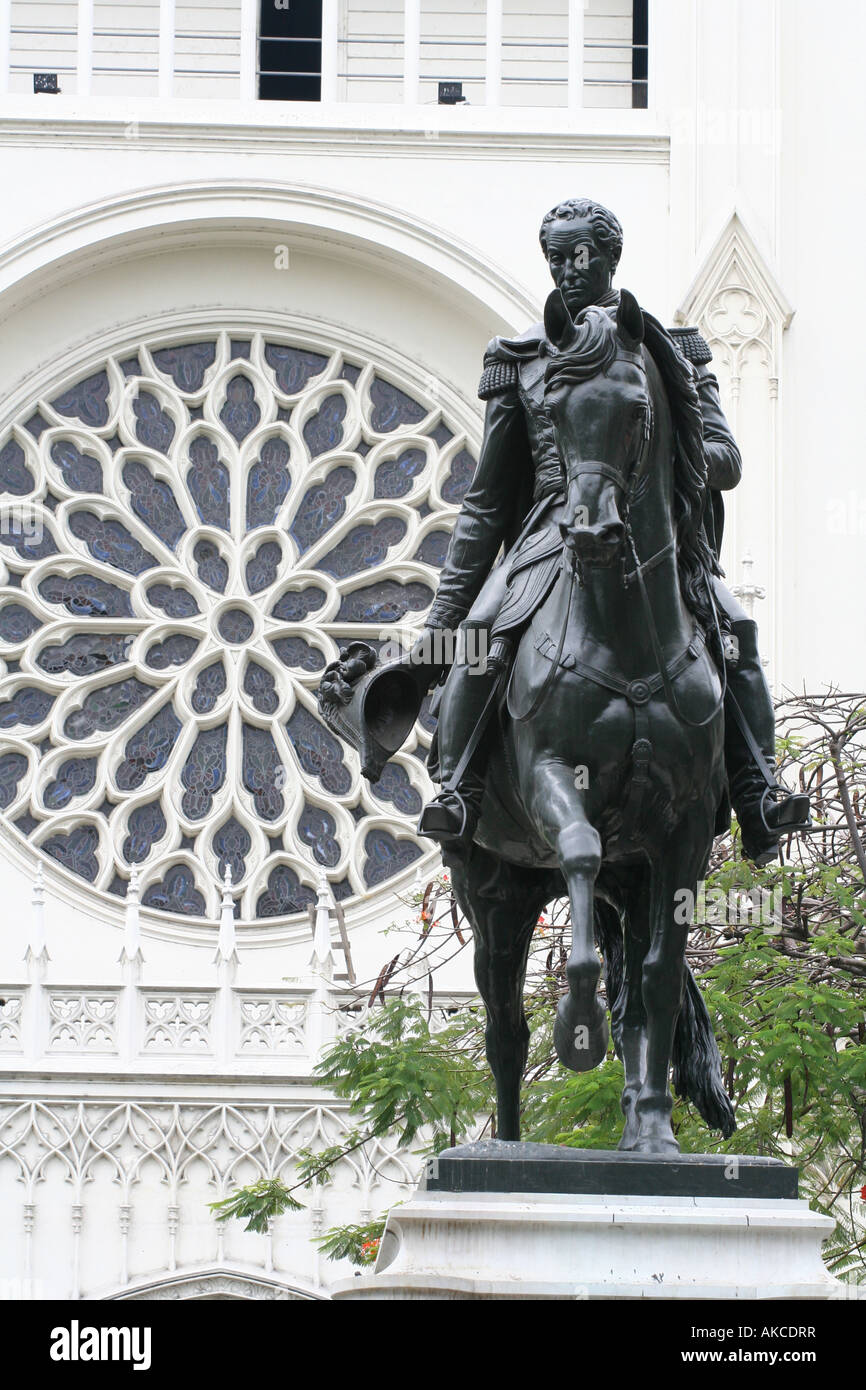 Statue of South American Liberator Simon Bolivar at Plaza Bolivar in ...