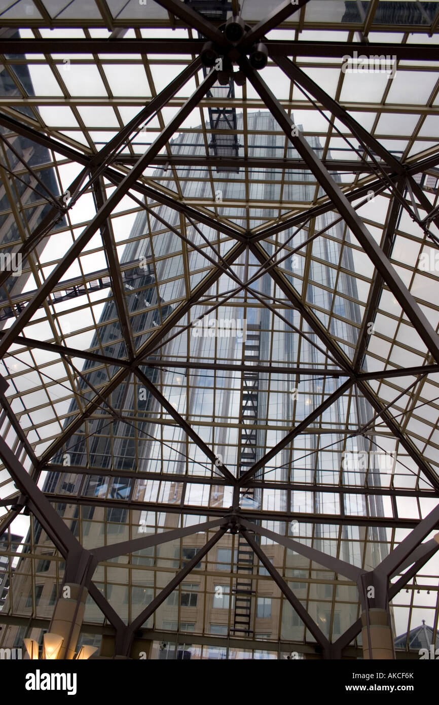 Prudential Tower Boston through shopping mall roof Stock Photo - Alamy