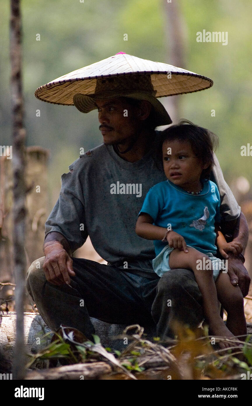 Dayak father and daughter Stock Photo - Alamy