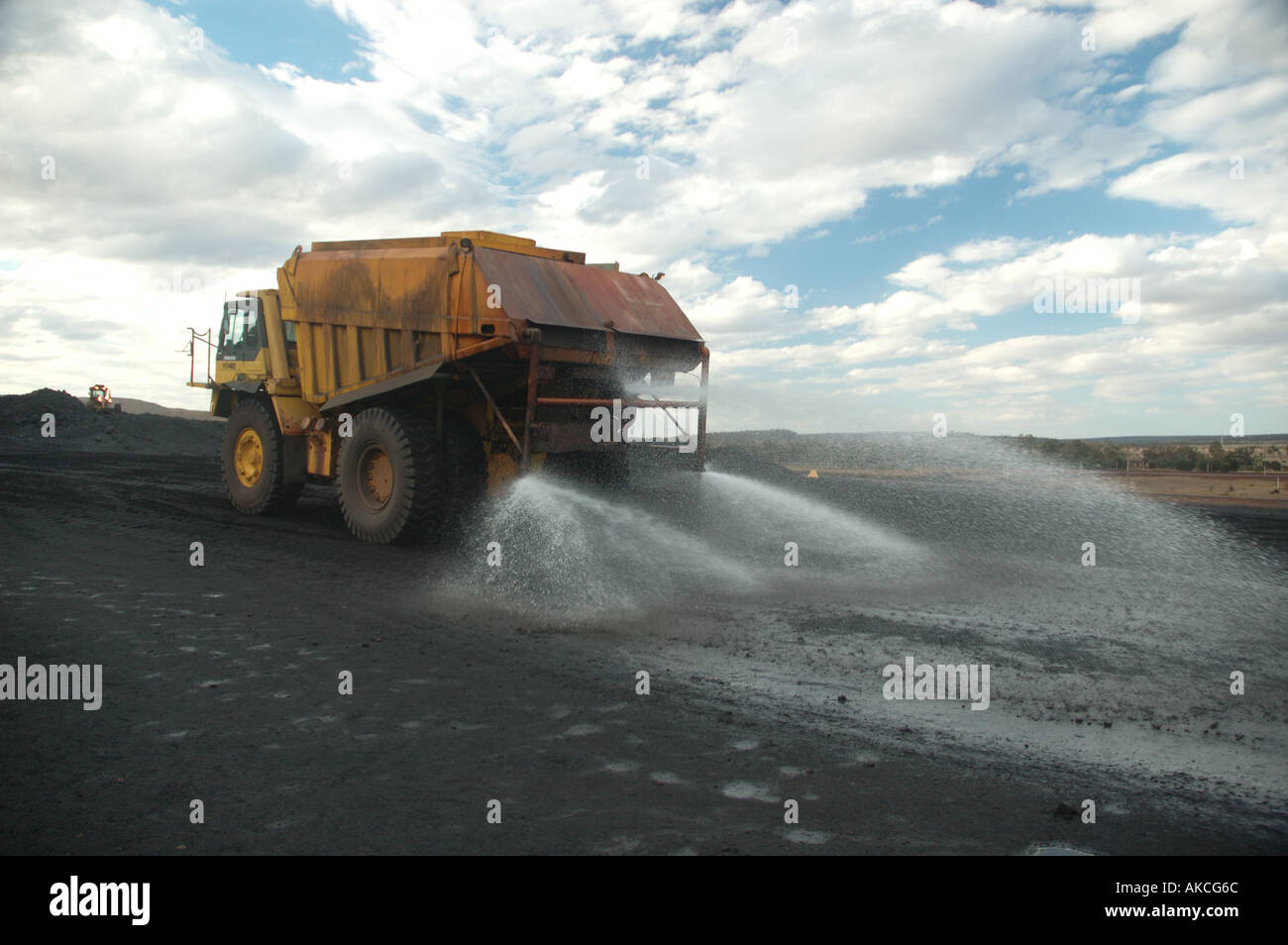Water tanker spraying dust suppression coal mine central Queensland dsc ...