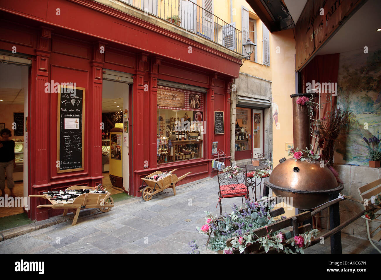 France Provence Grasse street scene shops Stock Photo - Alamy