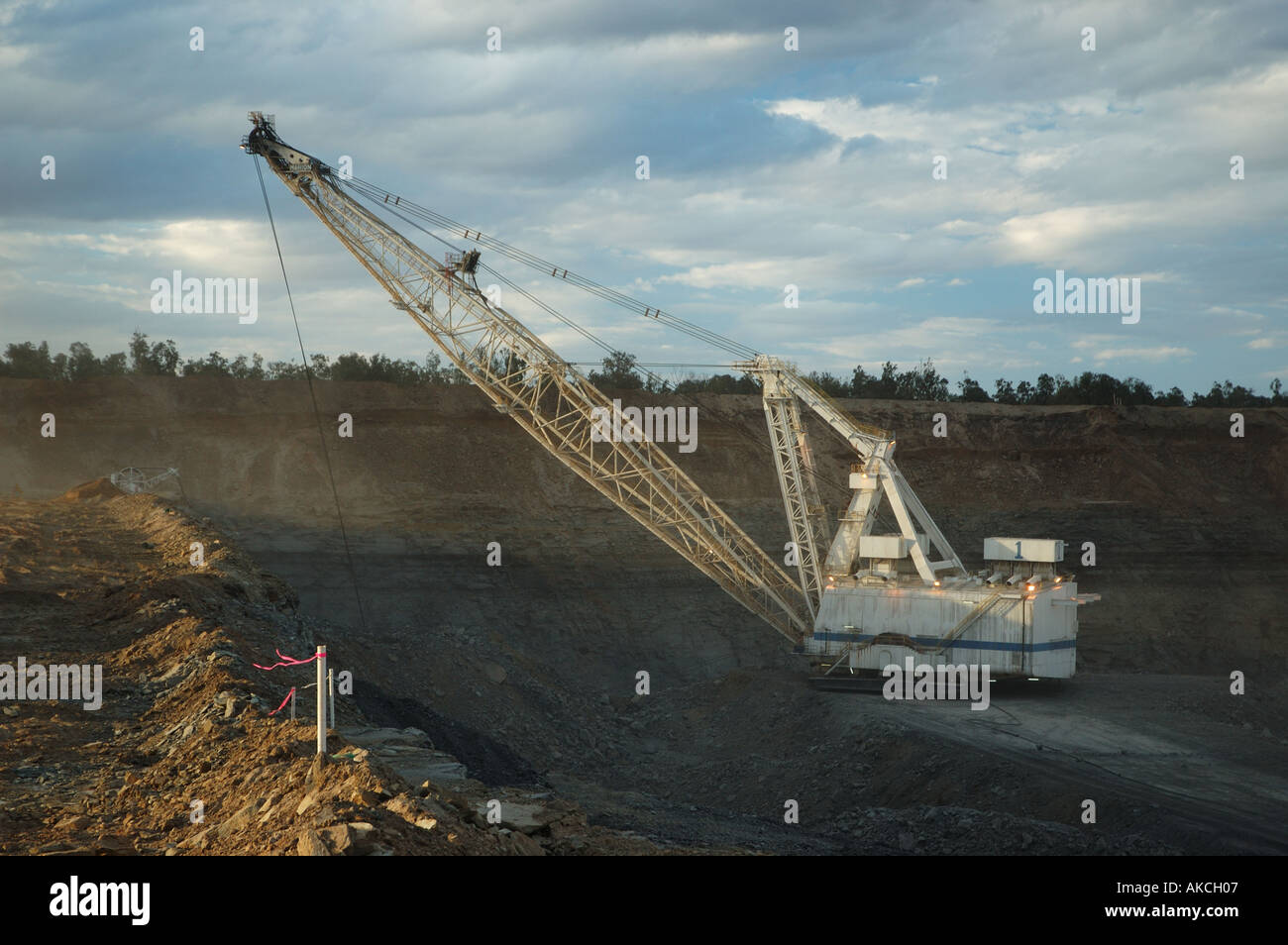 Open cut coal mine dragline drag line Stock Photo - Alamy
