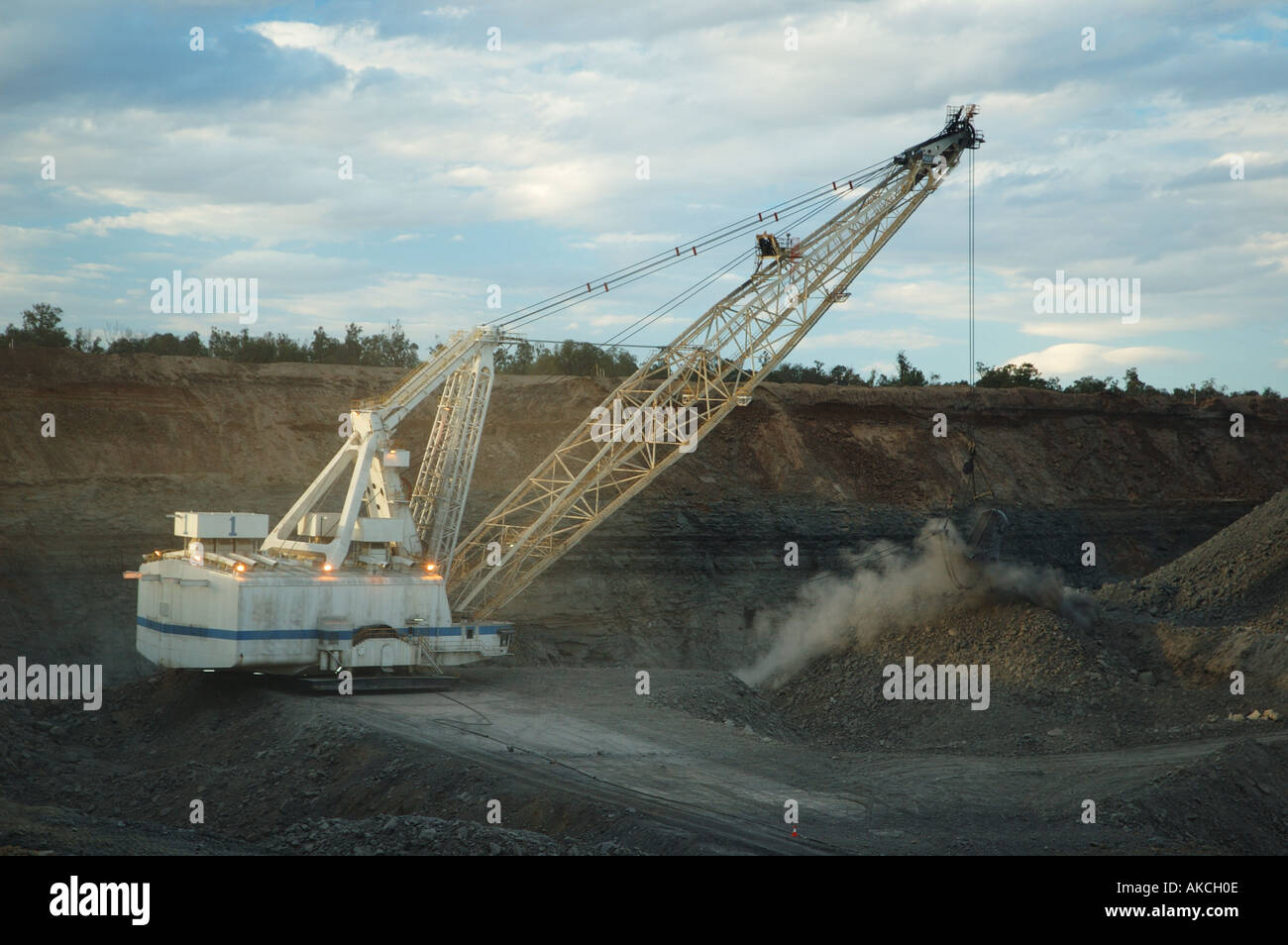Open cut coal mine dragline drag line Stock Photo - Alamy