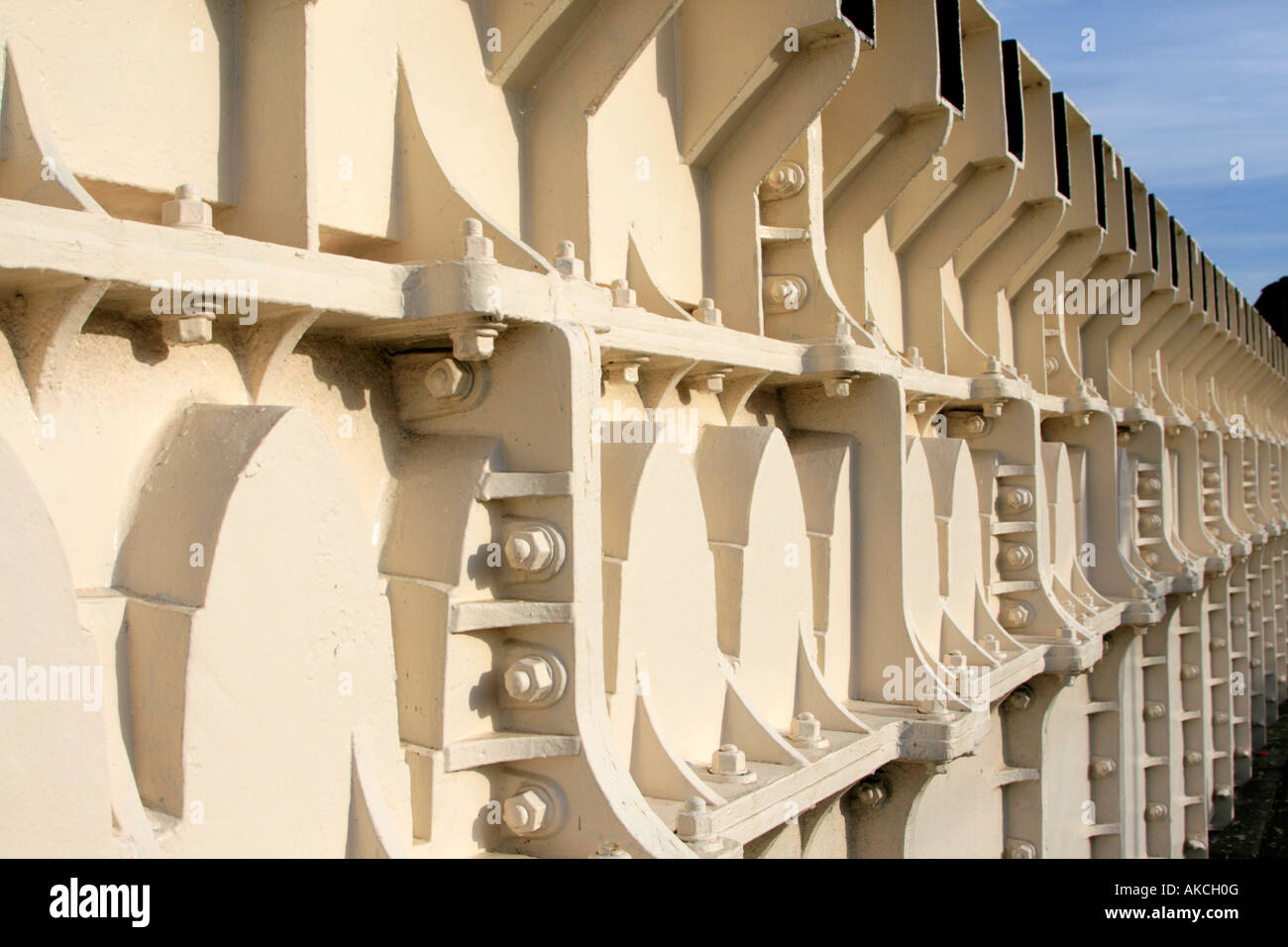 steel bolted bridge parapet castlefields railway bridge manchester city ...