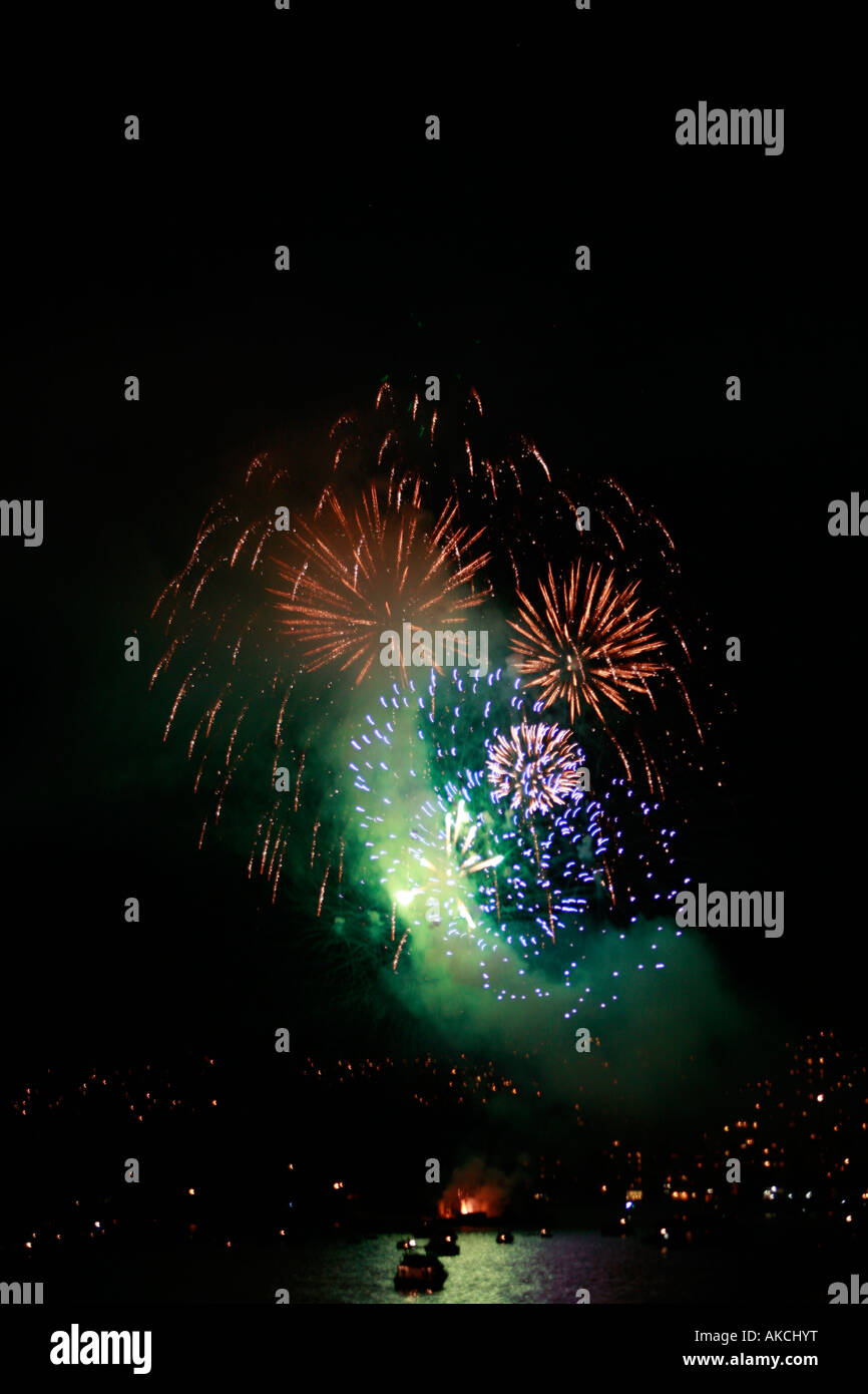 festival of fire fireworks competition between countries Stock Photo ...