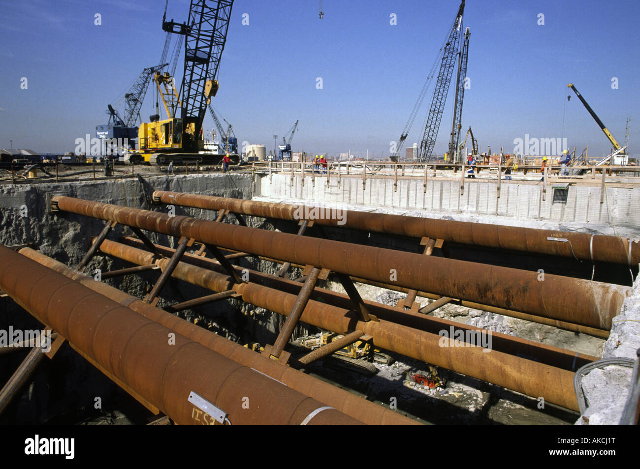Third harbor tunnel surface construction site South Boston Stock Photo ...