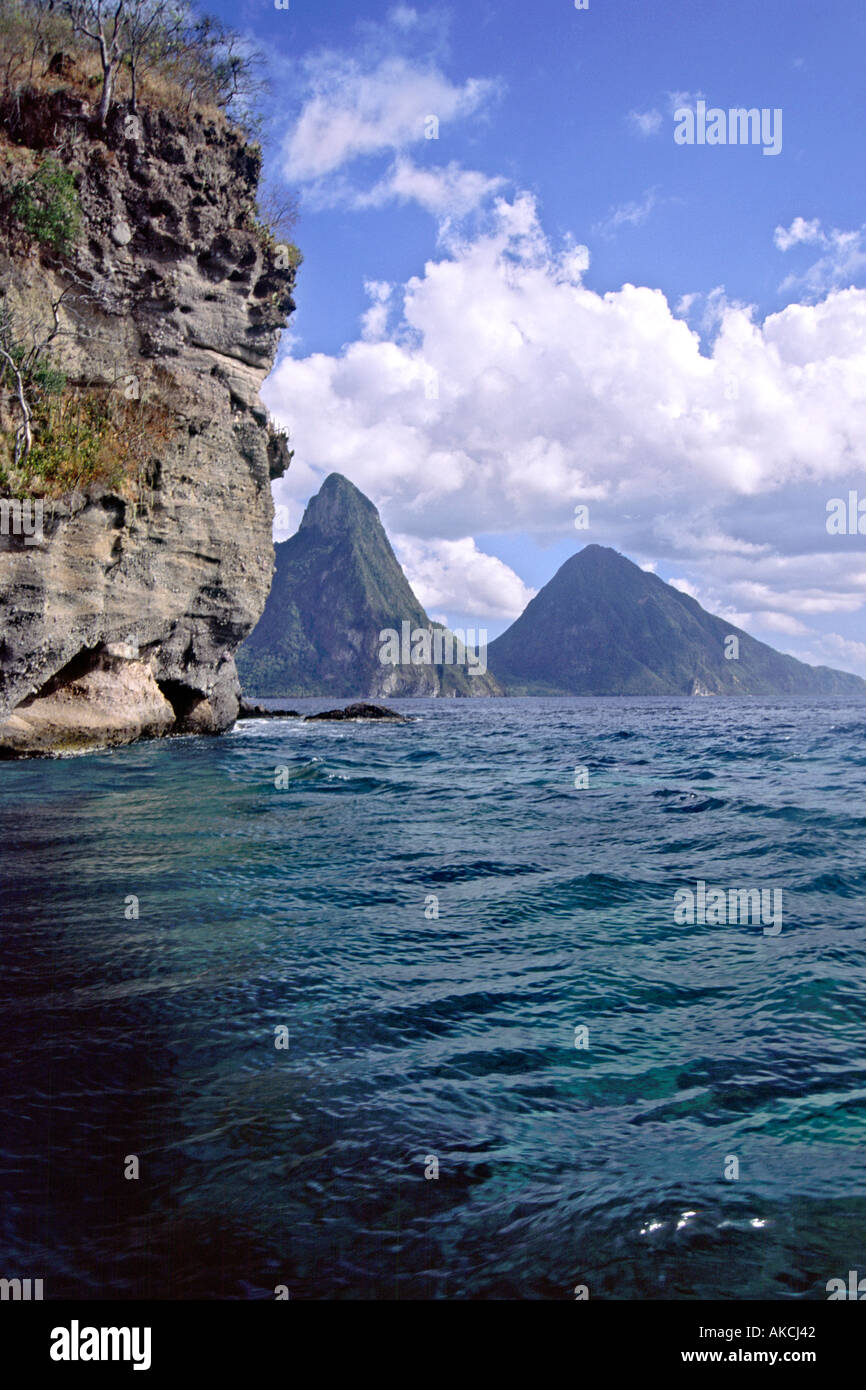 The Pitons on the island of St Lucia in the Caribbean Stock Photo - Alamy