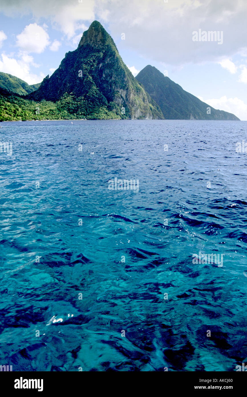The Pitons on the island of St Lucia in the Caribbean Stock Photo - Alamy