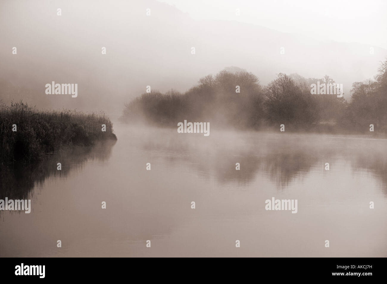 The River Brathay on a Misty Autumn Morning Clappersgate, Ambleside ...
