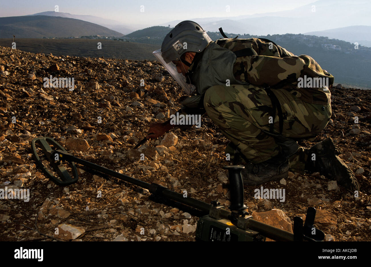 A soldier demining a minefield in Lebanon Stock Photo - Alamy