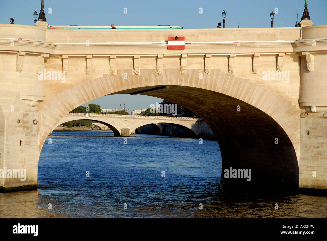 Pont Neuf bridge on Seine river Paris France the oldest bridge of Paris ...
