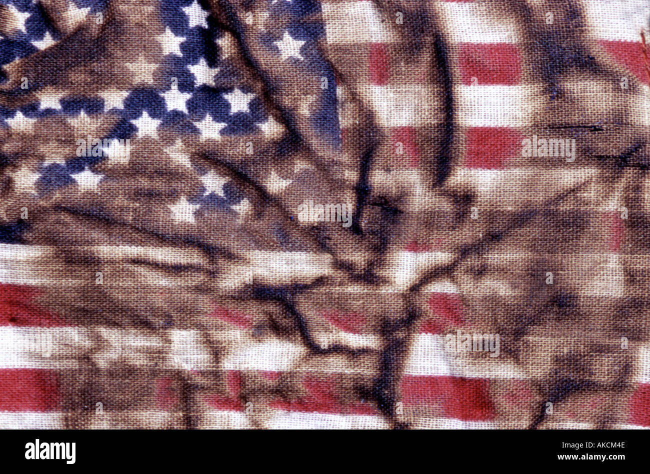 Burned United States flag Stars and Stripes Stock Photo - Alamy