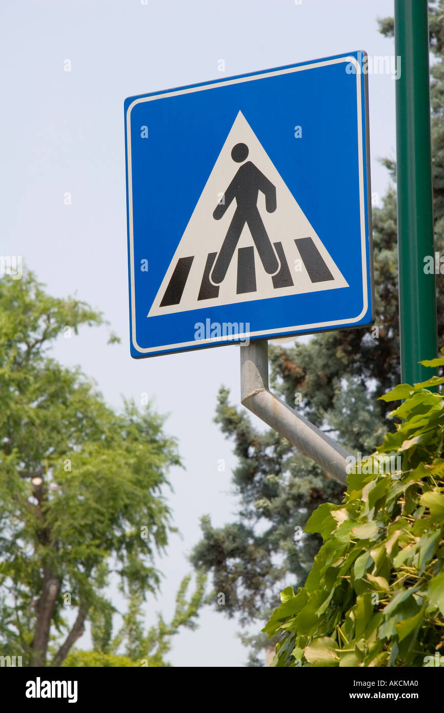 Pedestrian crosswalk sign on the island of Lido Venice Italy Stock ...