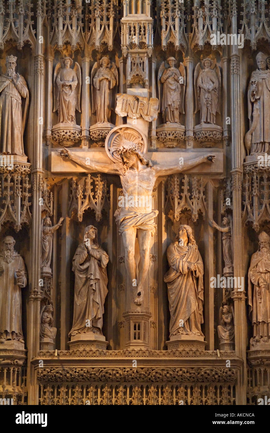 St Albans Abbey altar detail Stock Photo - Alamy