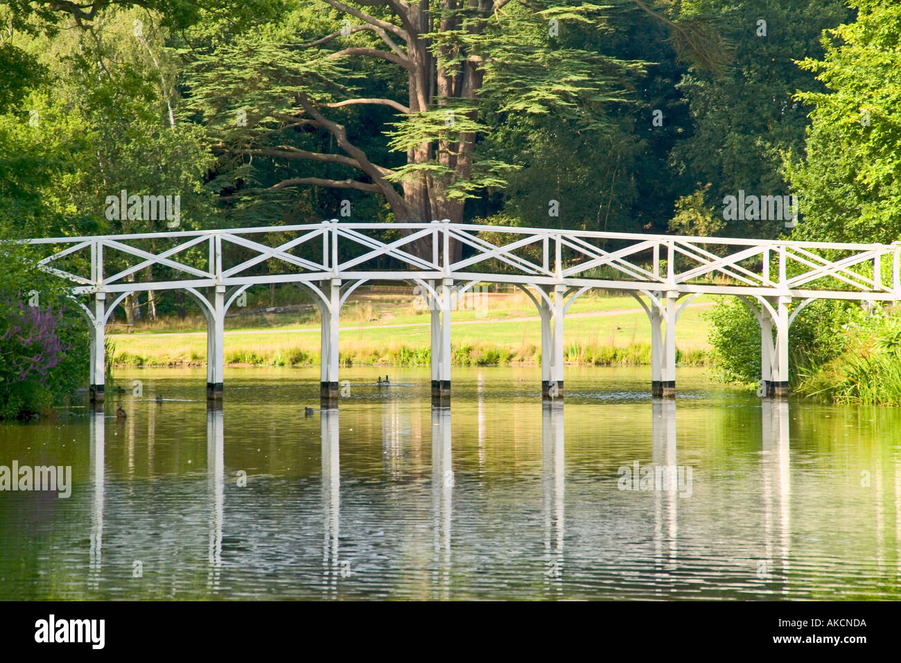Chinese Bridge Painshill Park Surrey England Stock Photo - Alamy