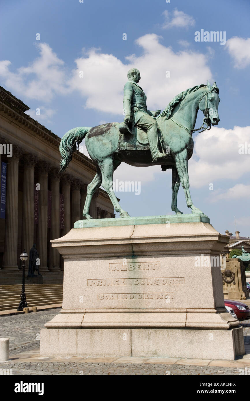 Statue of Prince Albert outside St George's Hall in Liverpool England ...