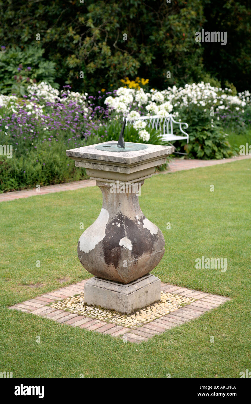 Sundial at Heligan Gardens in Cornwall UK Stock Photo - Alamy