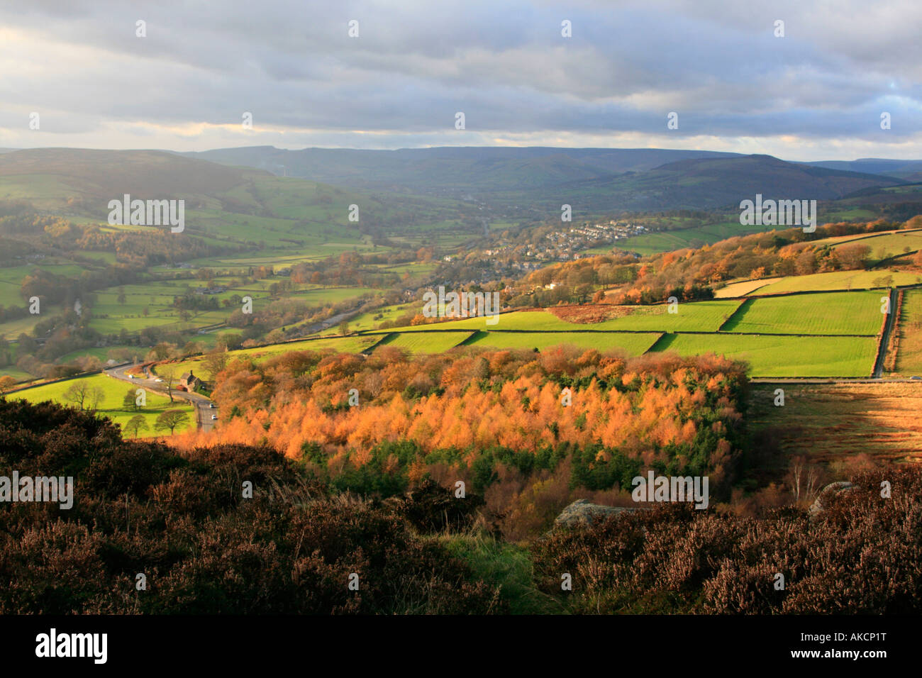 view from millstone edge near hathersage peak district derbyshire ...