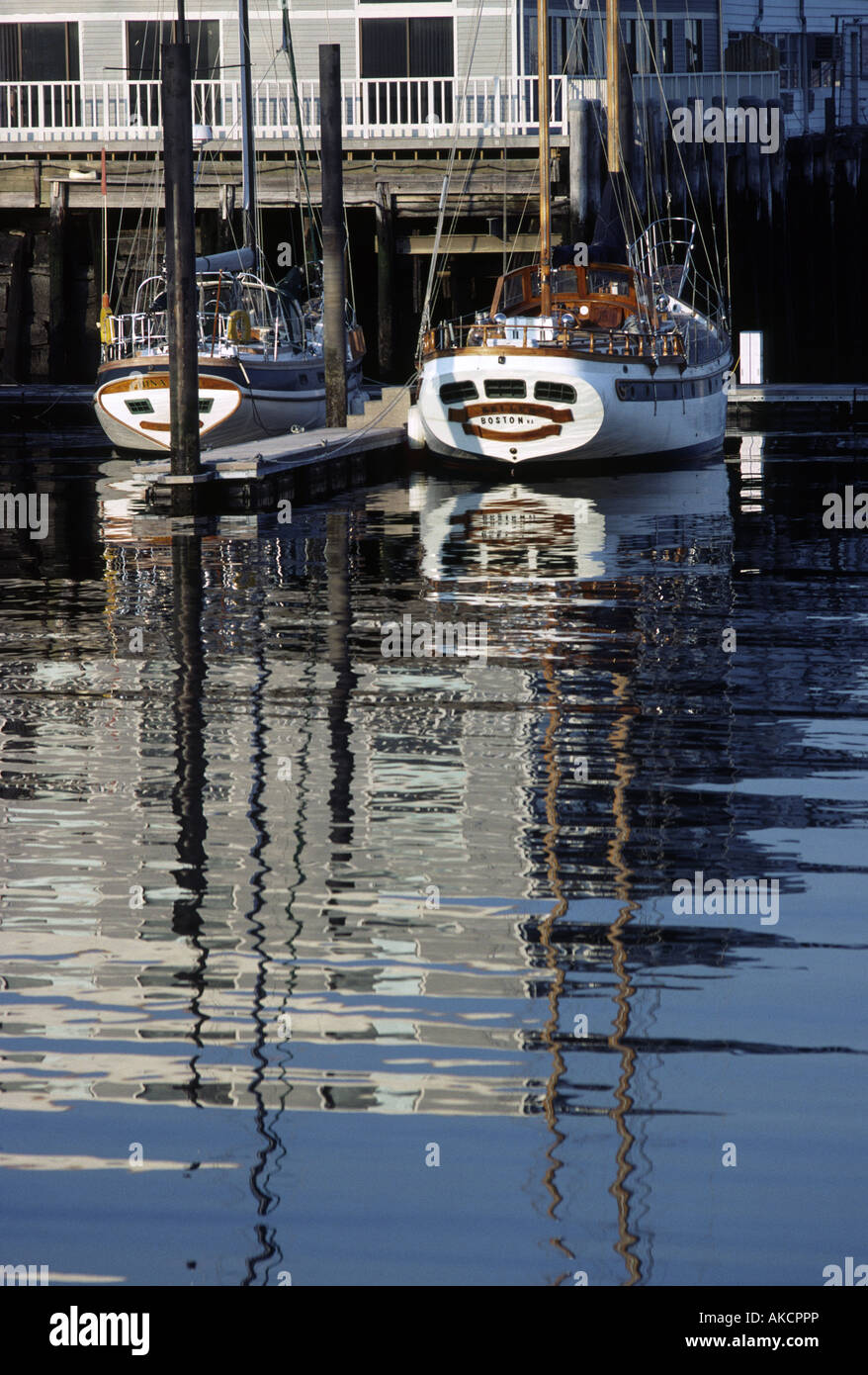 Sail boats docked at a marina on Boston Harbor Stock Photo - Alamy