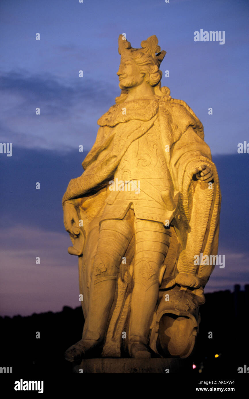 Germany Bavaria Würzburg Old Bridge statue Stock Photo - Alamy