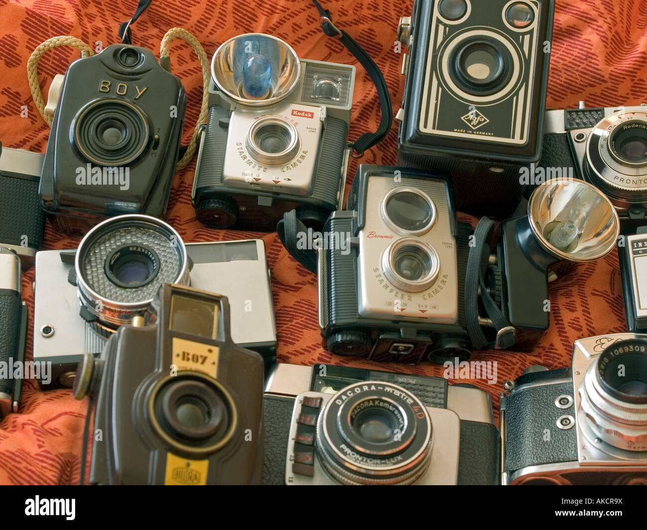 old historical cameras type Blitz Boy Exa Agfa Kodak Stramite Brownic ...