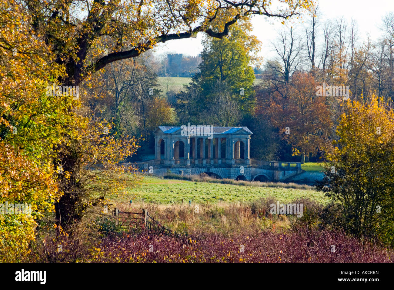 Stowe Landscape Gardens, Buckinghamshire, England. Palladian Bridge ...
