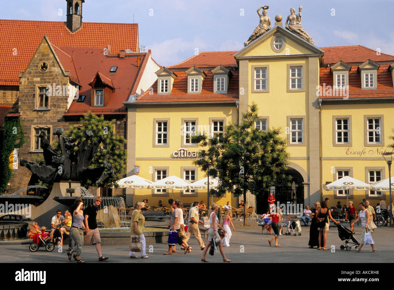 Germany Thuringia Erfurt Anger street scene Stock Photo - Alamy