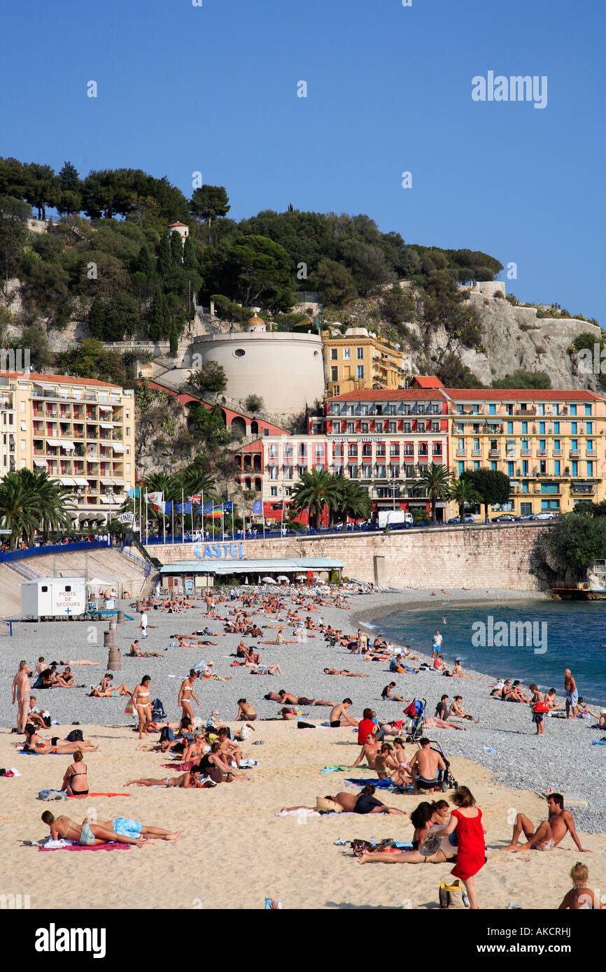 France Provence Côte d Azur Nice beach people Stock Photo - Alamy