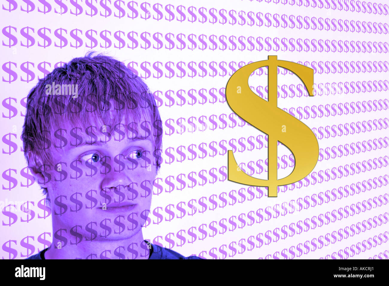 A Stock Photograph of a man thinking about money Stock Photo - Alamy