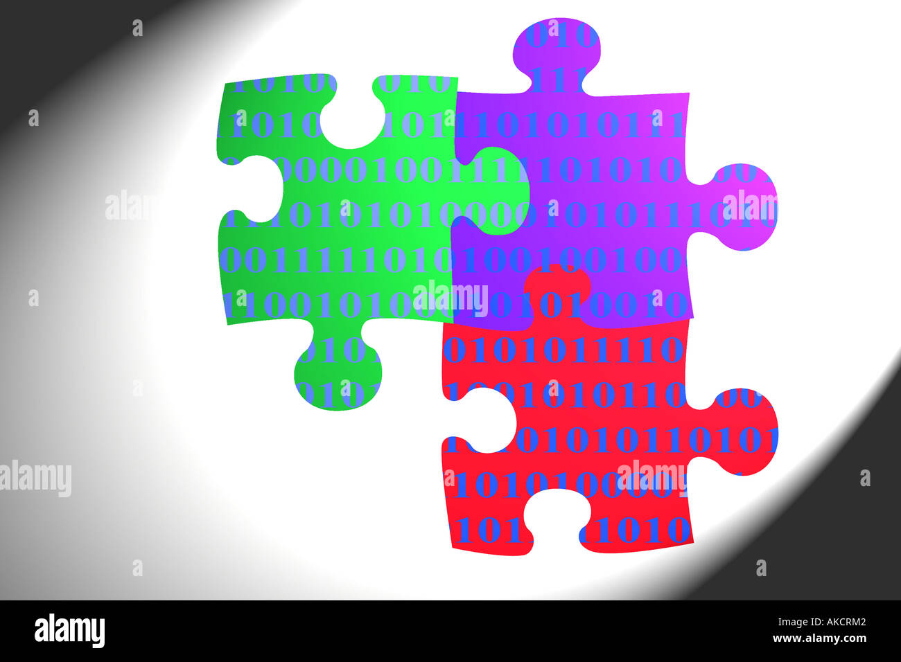 A stock photograph of a group of jigsaw pieces illustrated in a ...