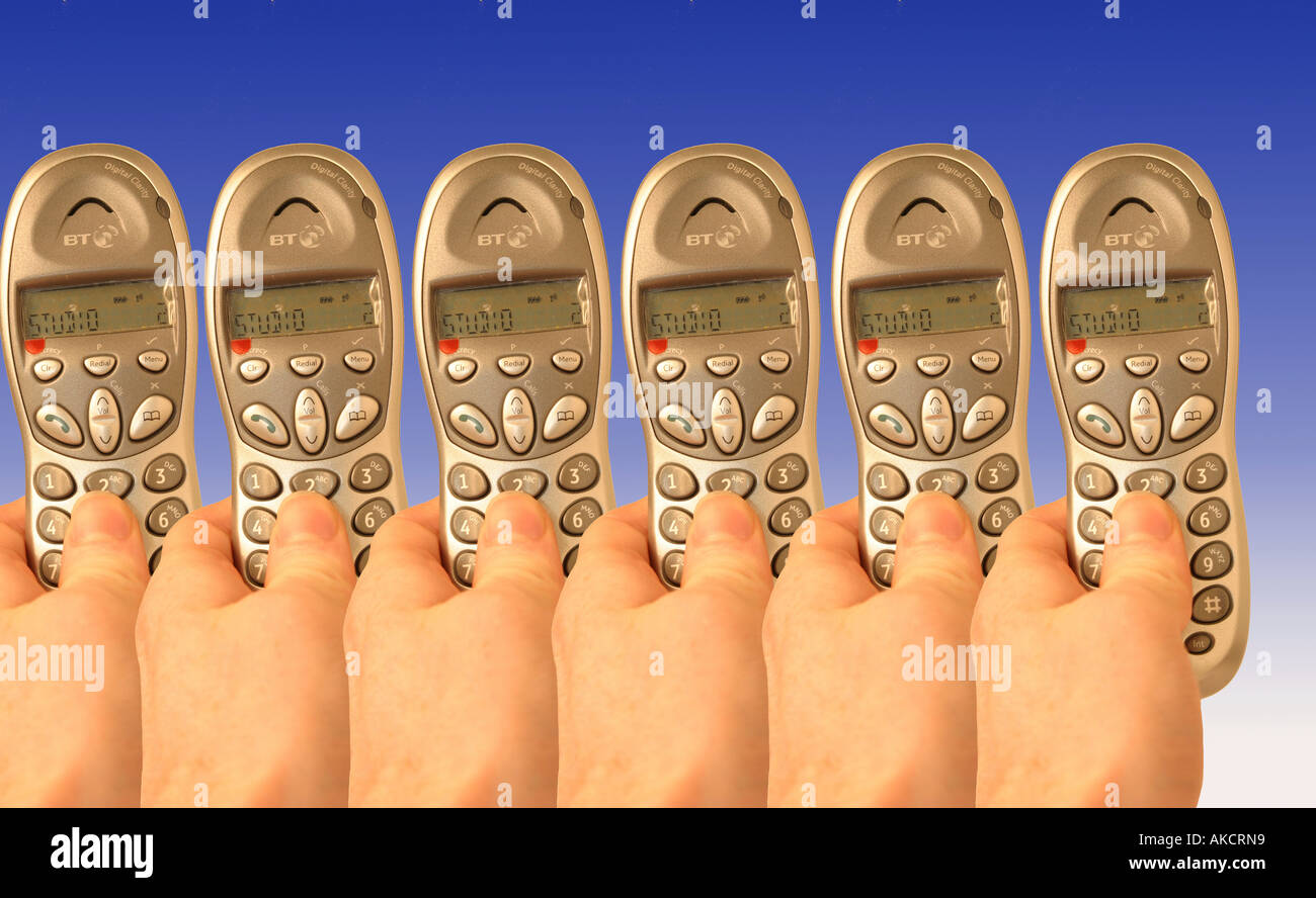 A stock photograph of a row of hand held phones representing the new ...