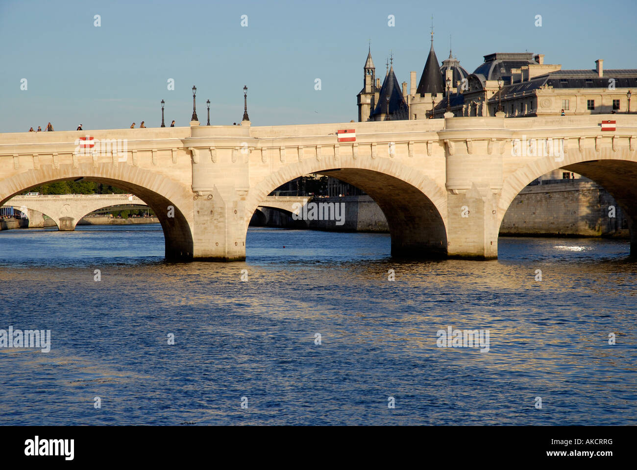 Pont Neuf bridge on Seine river Paris France the oldest bridge of Paris ...