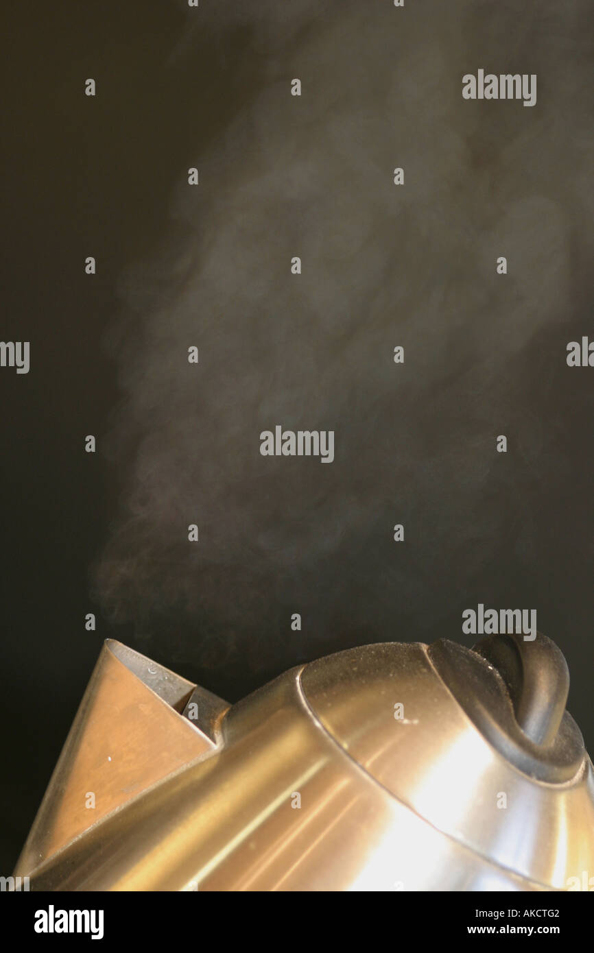 A Stock Photograph of a Kettle Boiling With Steam Out of It Stock Photo ...