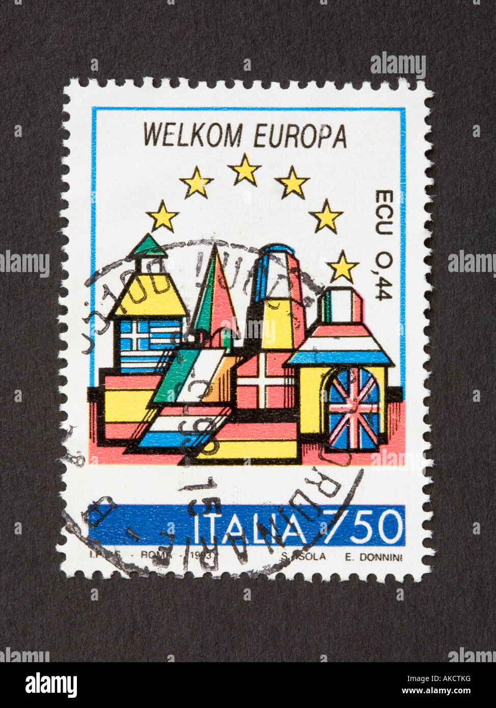 Italian postage stamp Stock Photo - Alamy