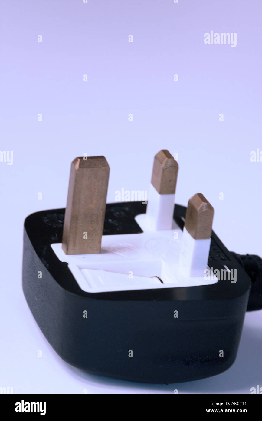 A Stock Photograph of a three pin plug from the uk Stock Photo - Alamy